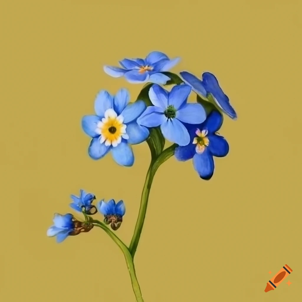 Forget me not yellow background
