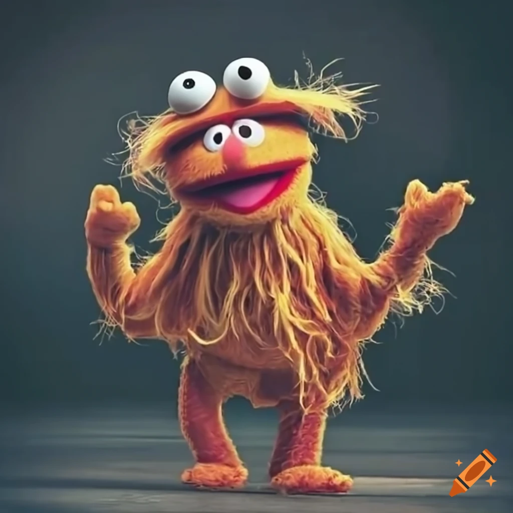 Muppet puppet dancing on the street on Craiyon