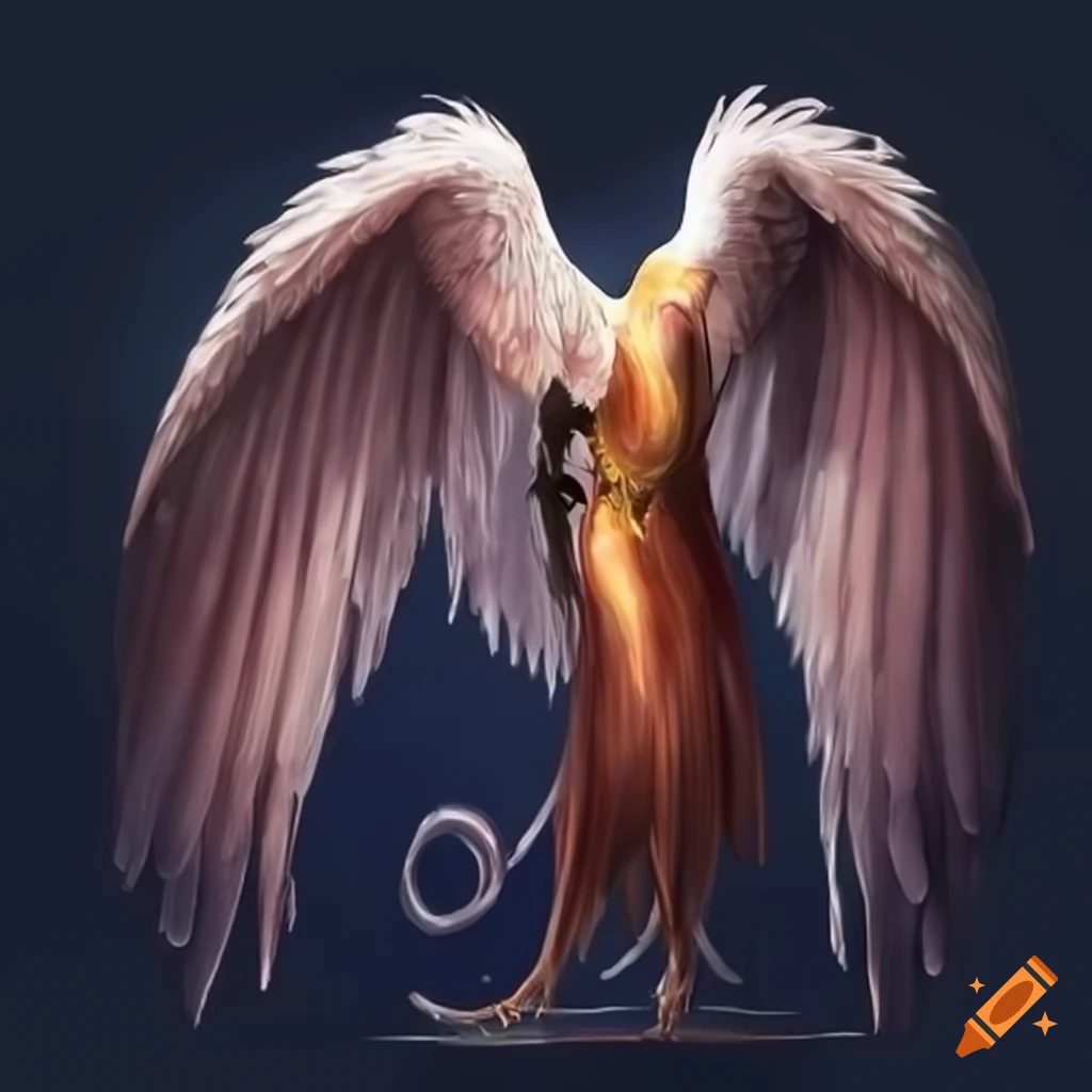 Fantasy bird humanoid with wings on Craiyon