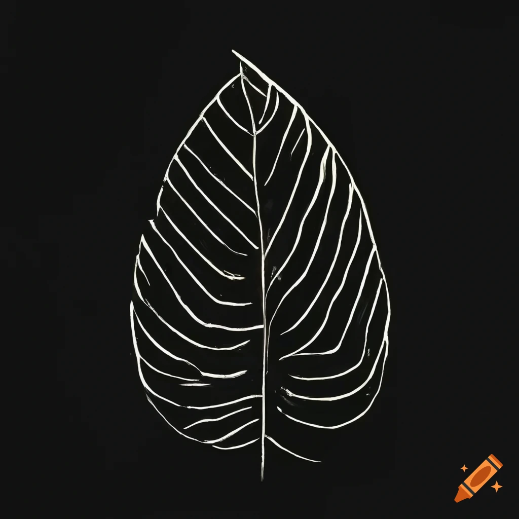 An abstract representation of a plant leaf in the iconic style of Henri ...