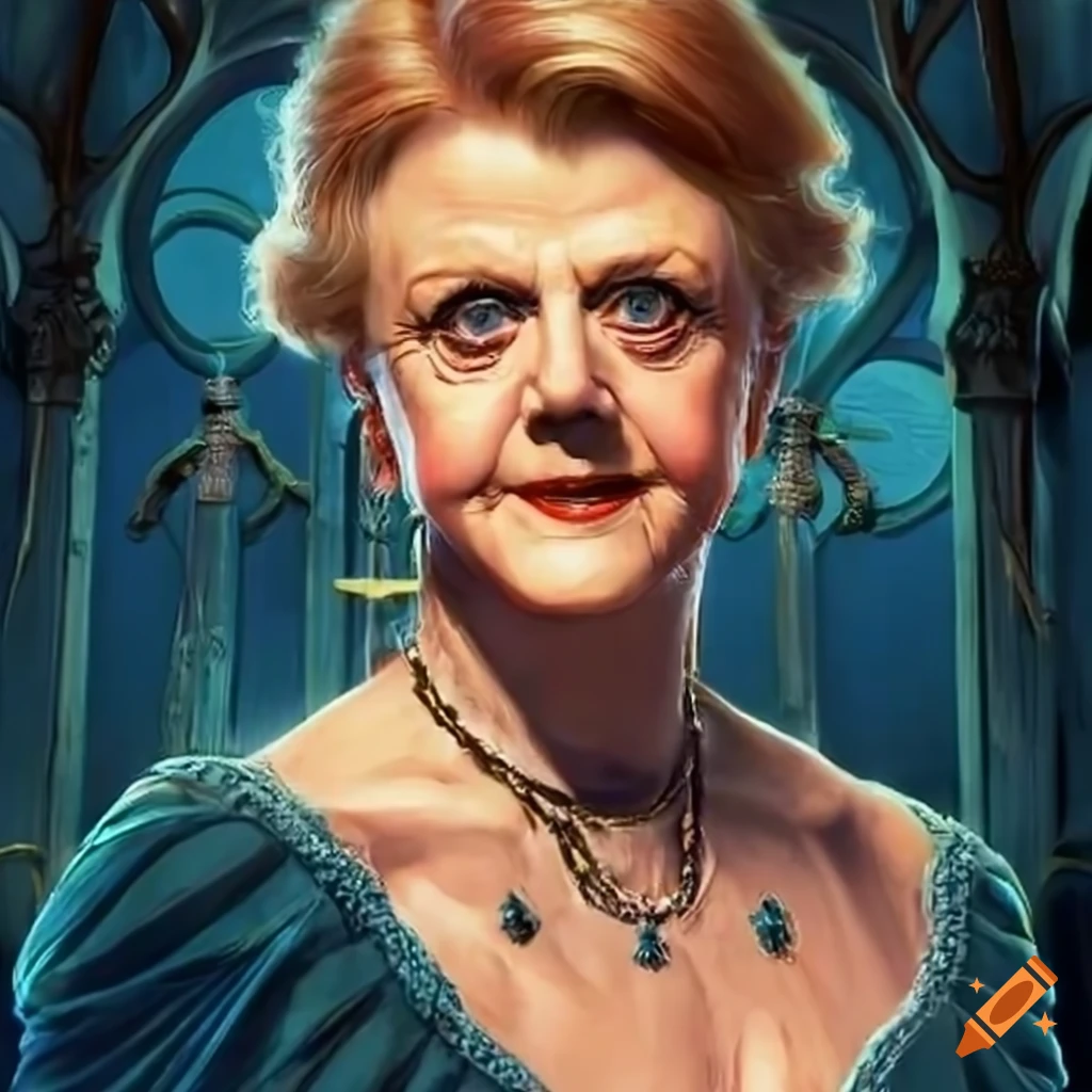 A portrait of angela lansbury with baldur's gate style detailed on Craiyon