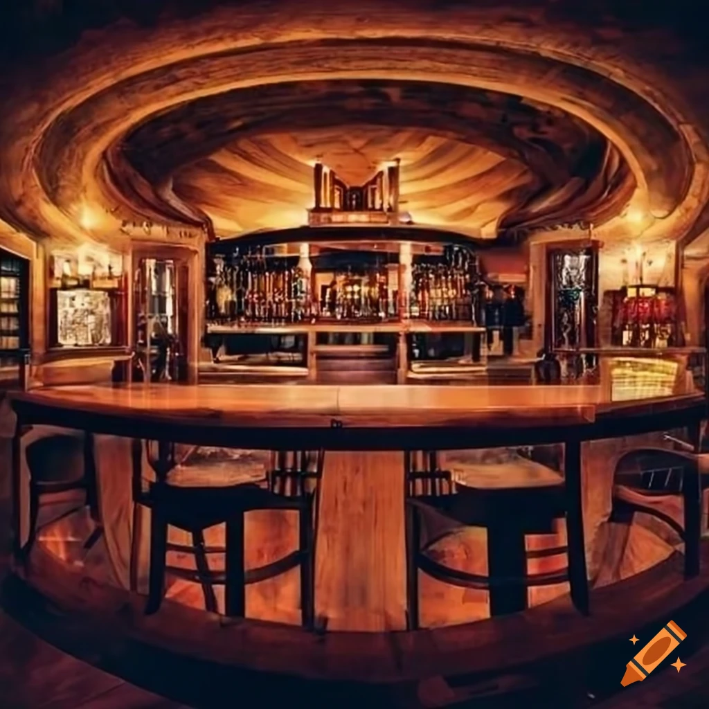 Stunning bar in a round room
