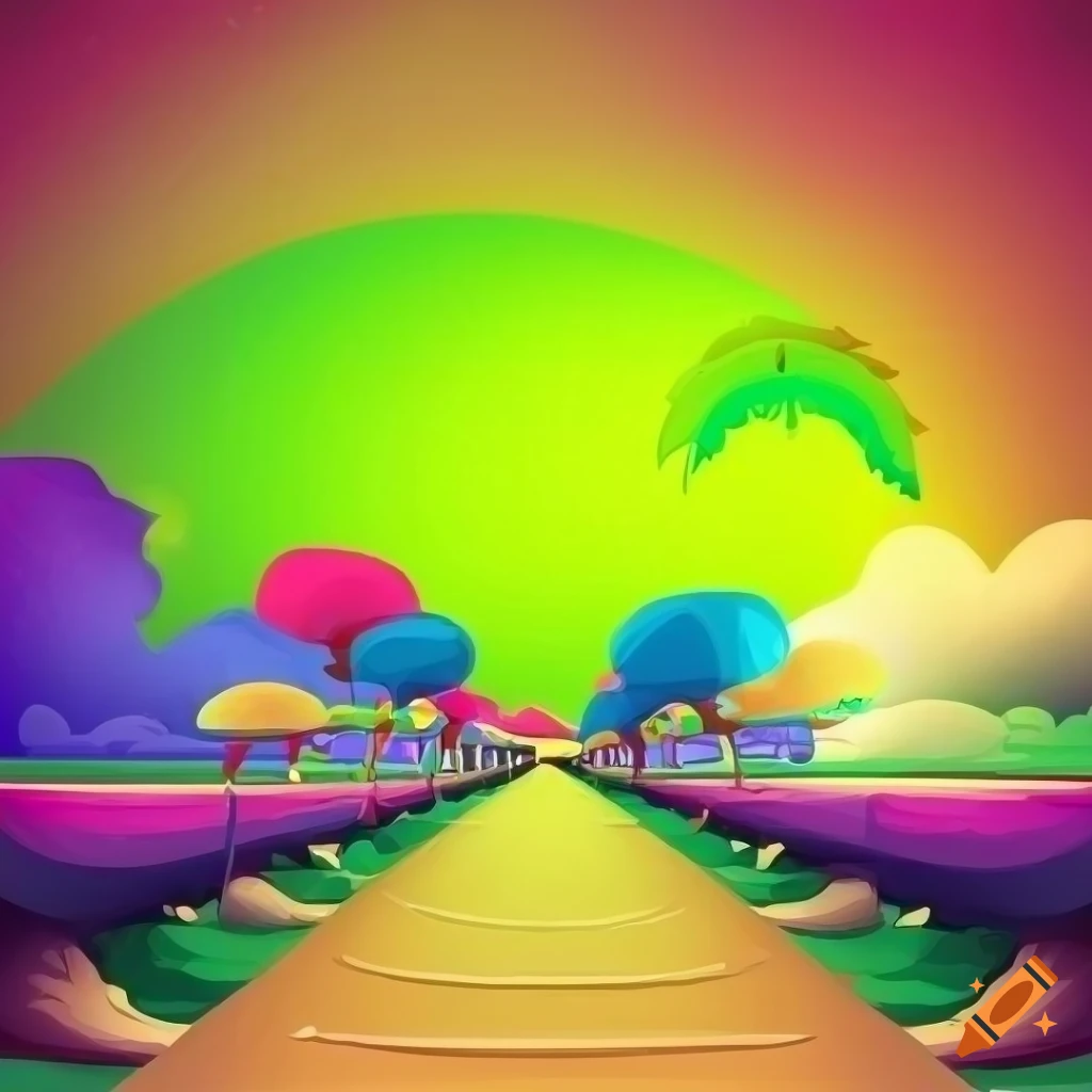 Beautiful cartoon style backgrounds colourful