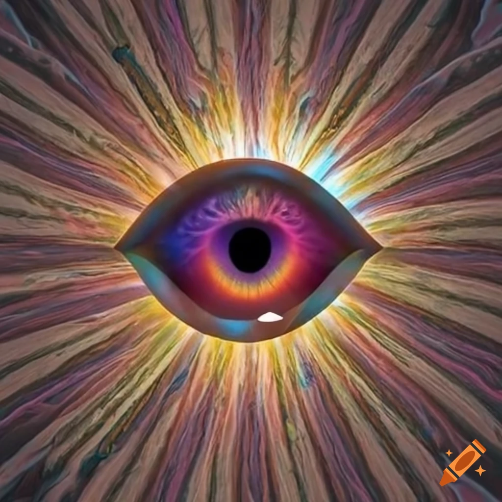 Mystical symbol of an eye with rays