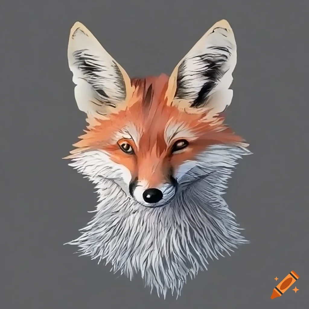 Fox as a paper cut out
