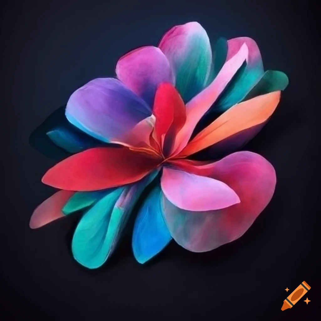 Colorful flower drawings on a piece of paper on Craiyon