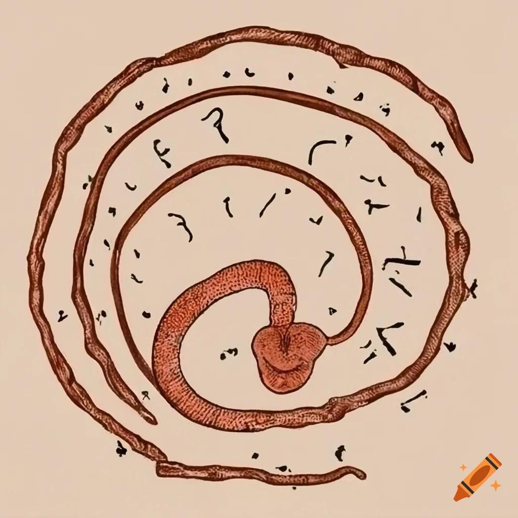 A pictograph symbol depicting a worm that is inspired by apotropaic ...