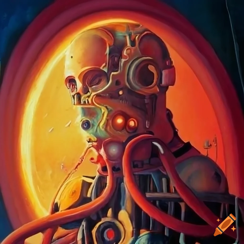 70s sci fi membrane machine painting