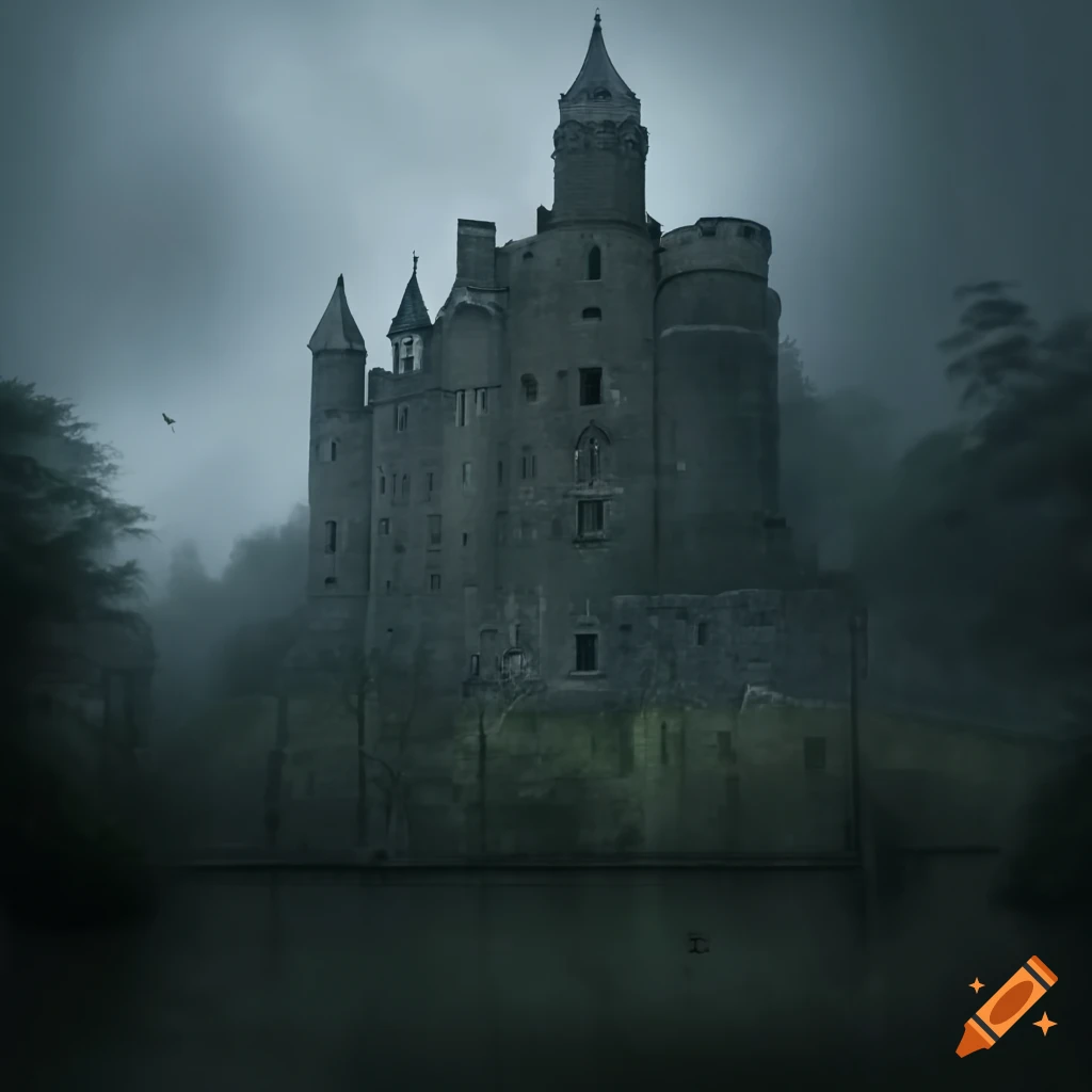 Castle in rainy weather on Craiyon