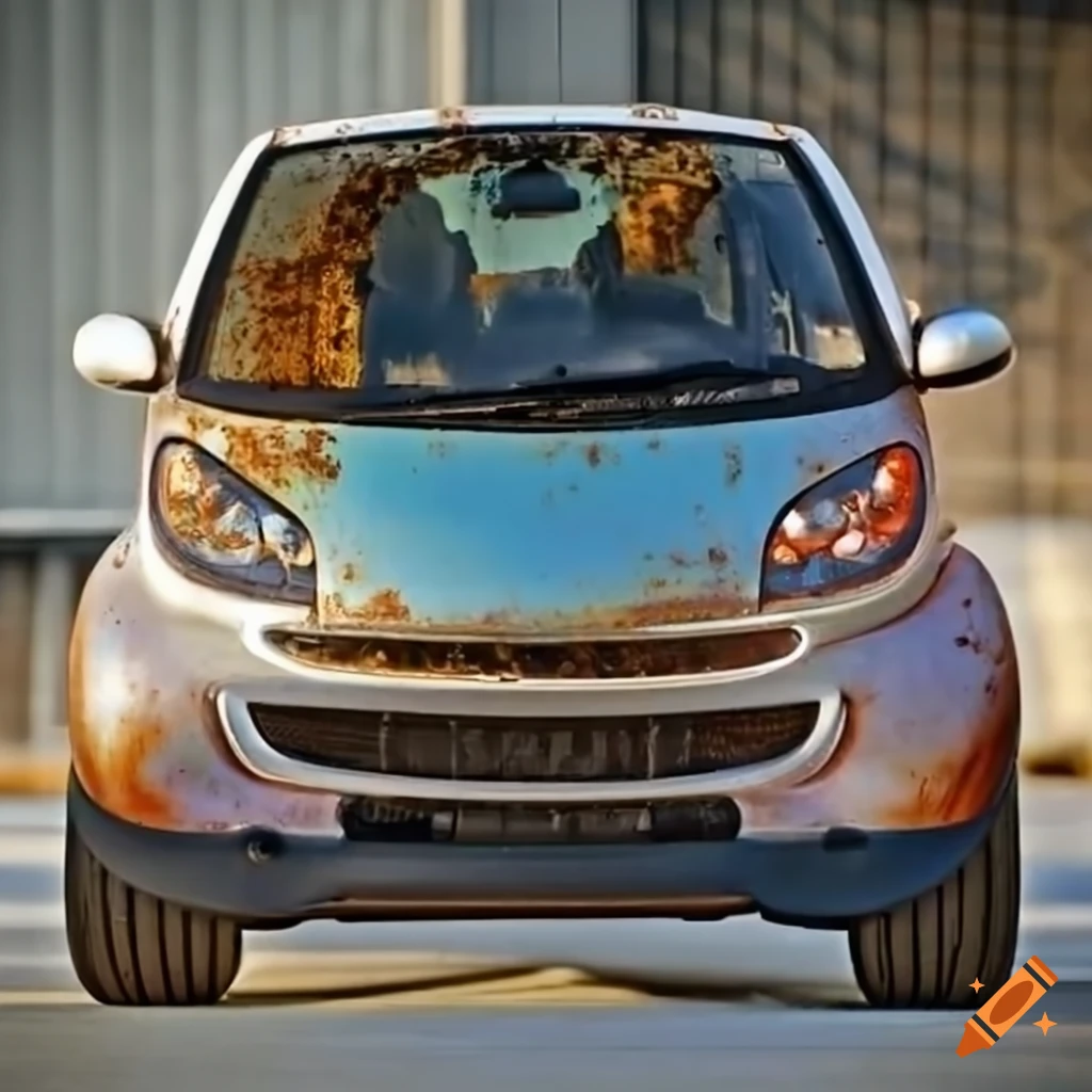 A 2008 model Smart fortwo with lifted suspension, off road tires, and a ...