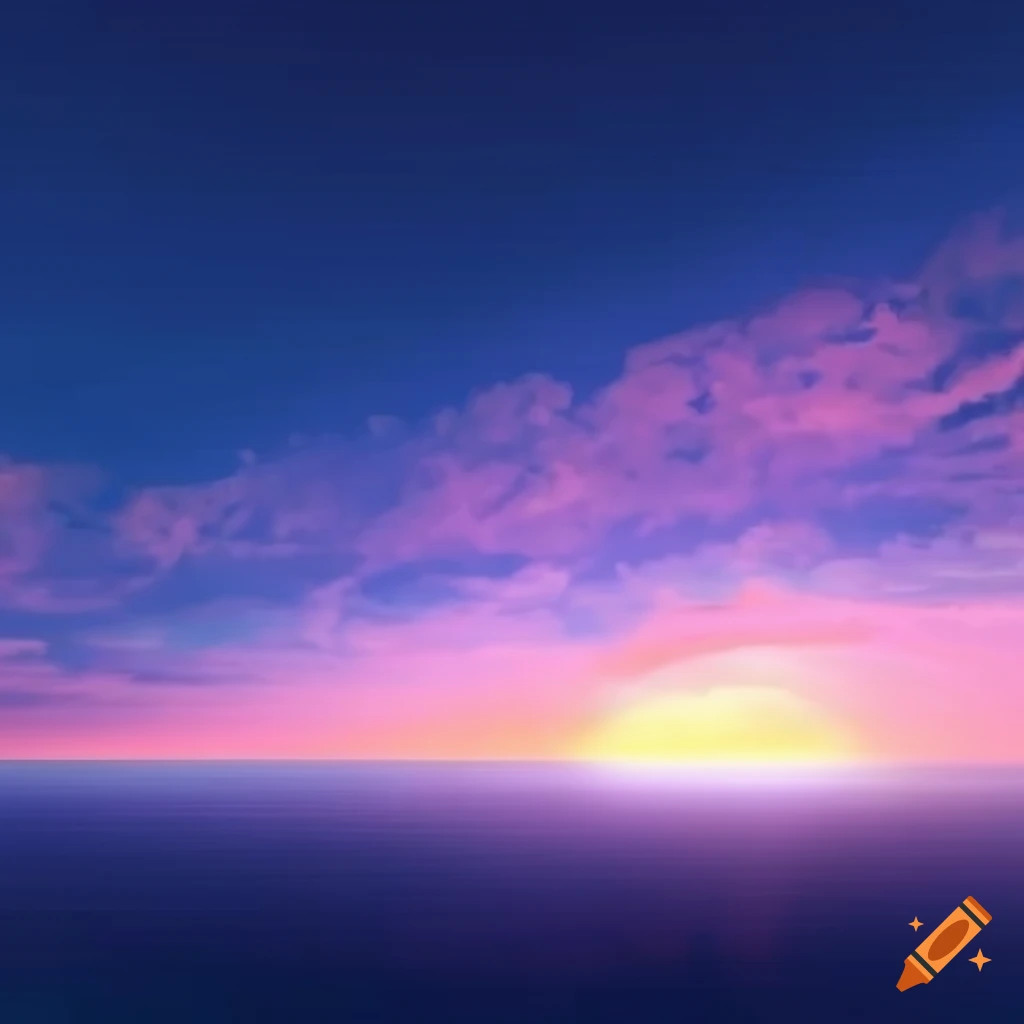 Inspiring blue morning sky in anime artstyle seamless hdr skybox on Craiyon