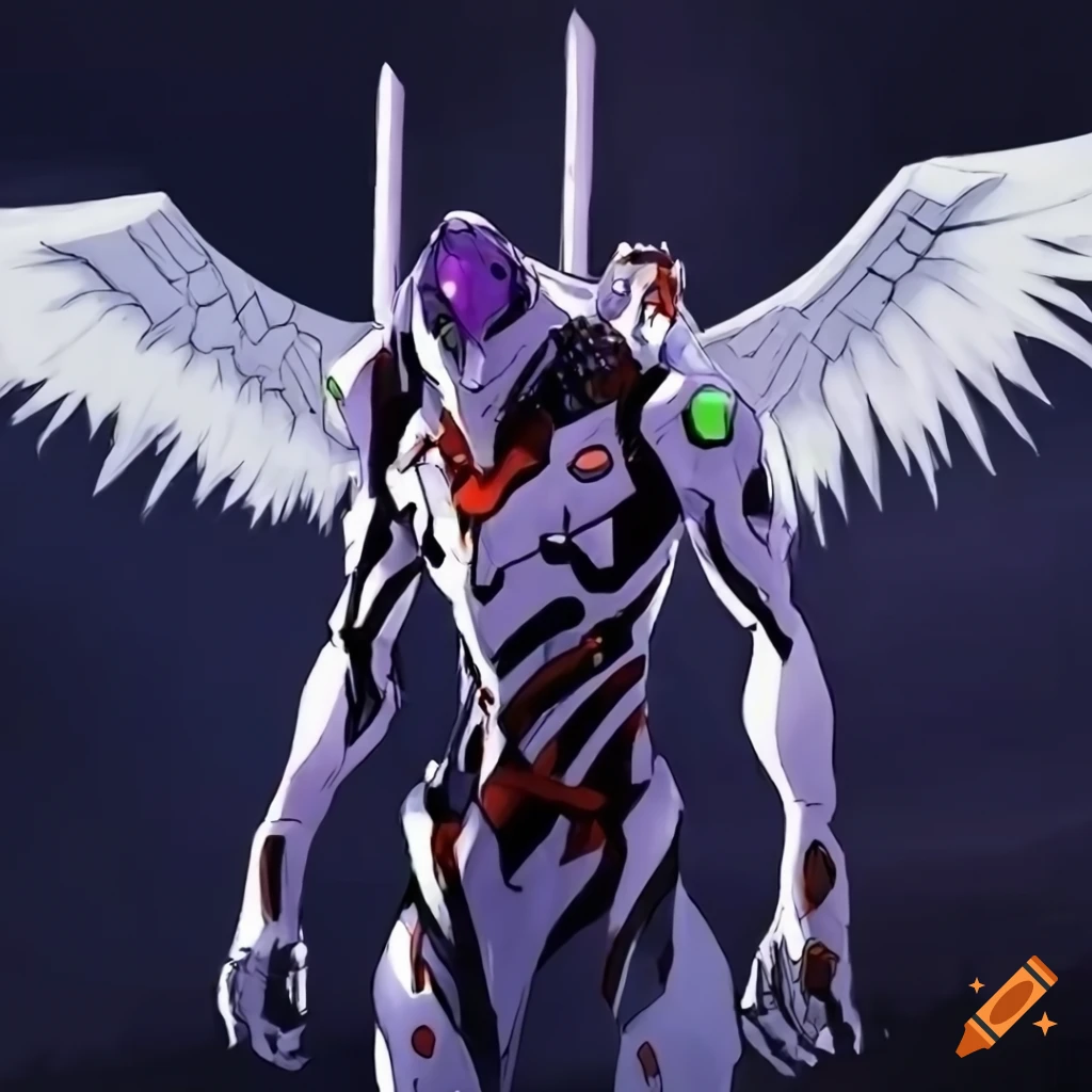 Evangelion with white wing on Craiyon