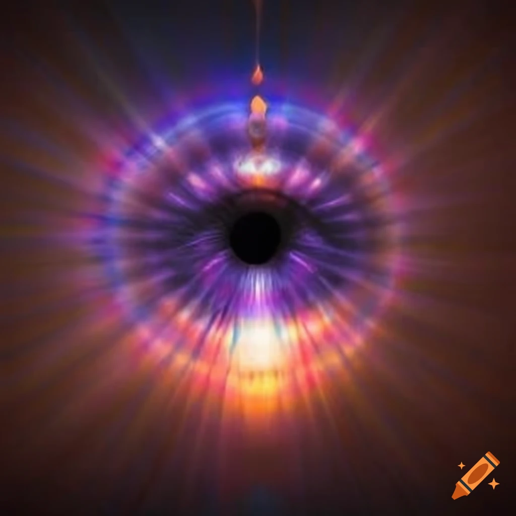 A mystical eye with rays of light on Craiyon