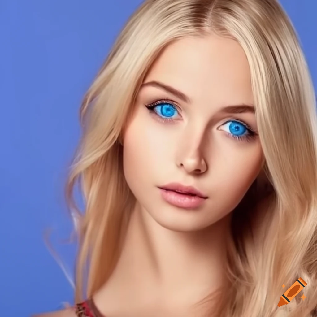 Gorgeous young woman with russian heritage, blonde hair, blue eyes