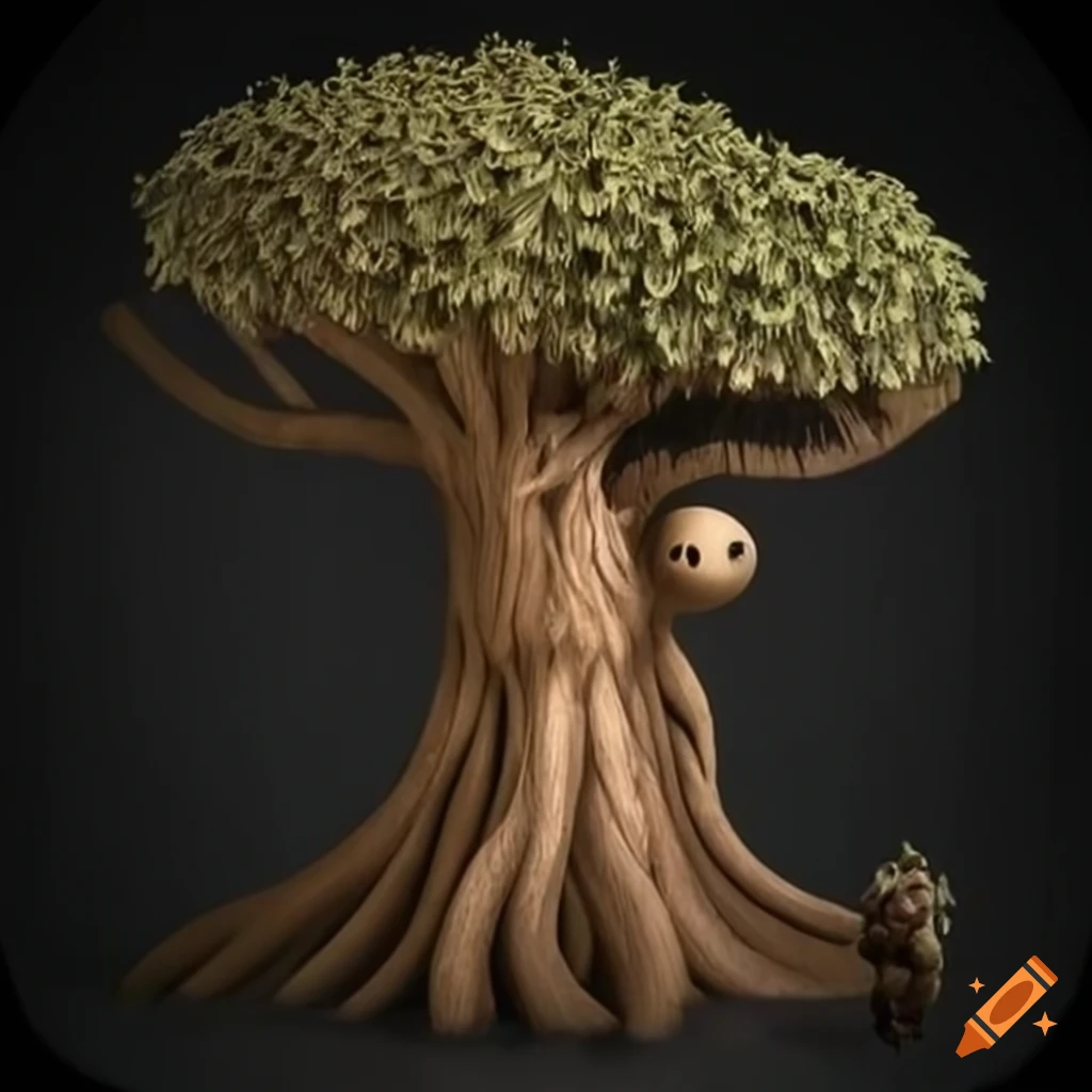 Fantasy tree-like creature in the form of a wardrobe