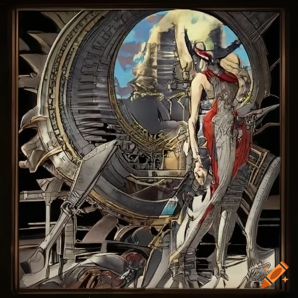 Hajime sorayama, karol bak, comic book style, art deco, yoji shinkawa ...