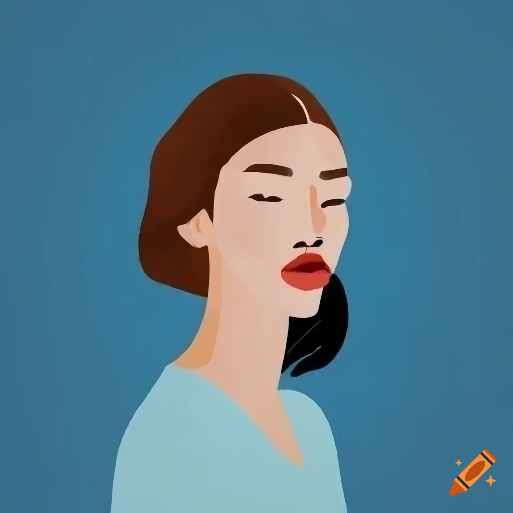 Minimalist, simple portrait woman, in the style of aurelia durand