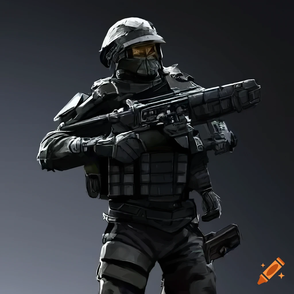 Modern armored infantry concept on Craiyon