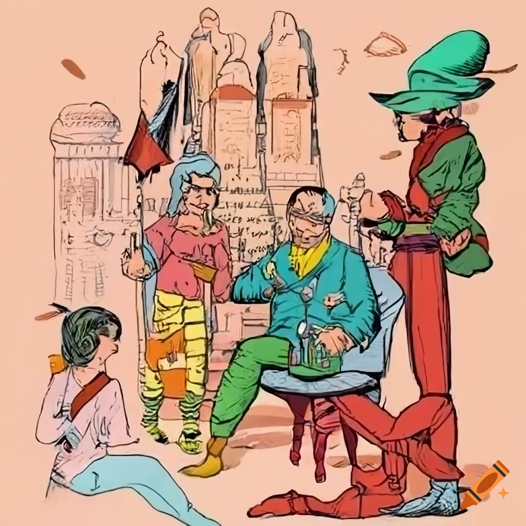 1940 comic strip mexico line art on Craiyon