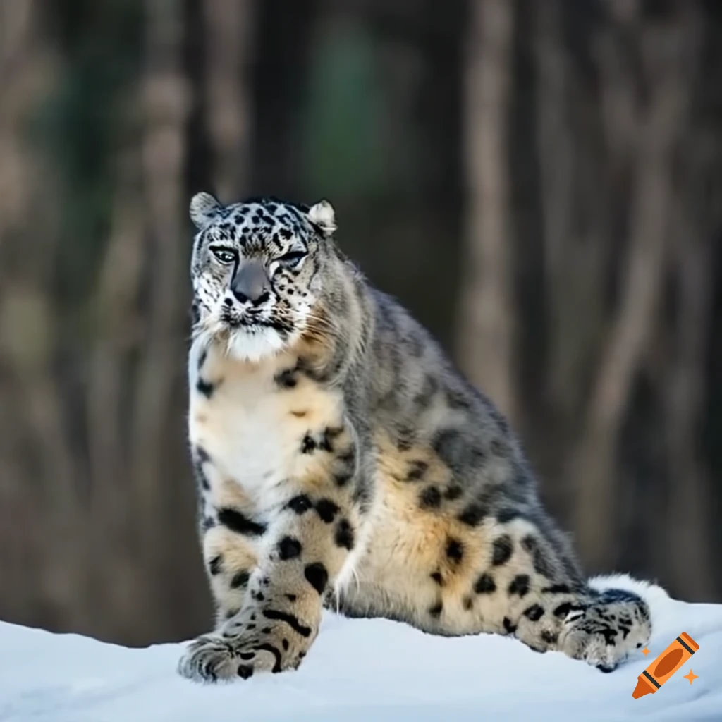 The majestic snow leopard (Panthera uncia) is a truly remarkable creature that roams the rugged ...