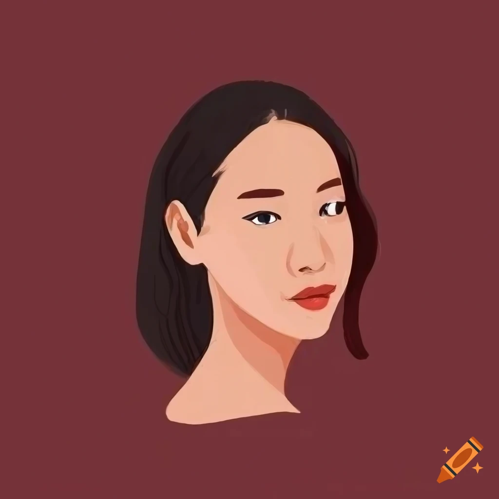 Minimalist, simple portrait asian woman, in the style of aurelia durand ...