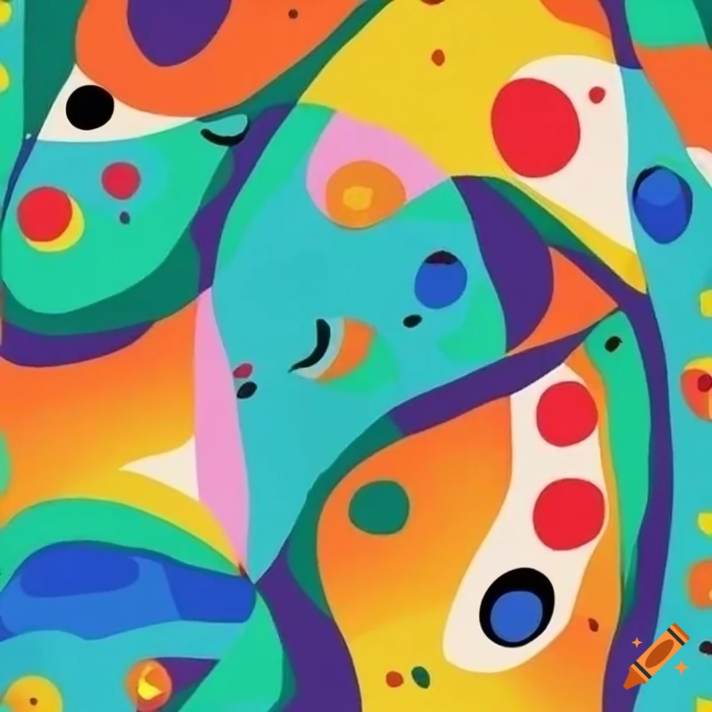 Vibrant miro butterfly pattern for textiles