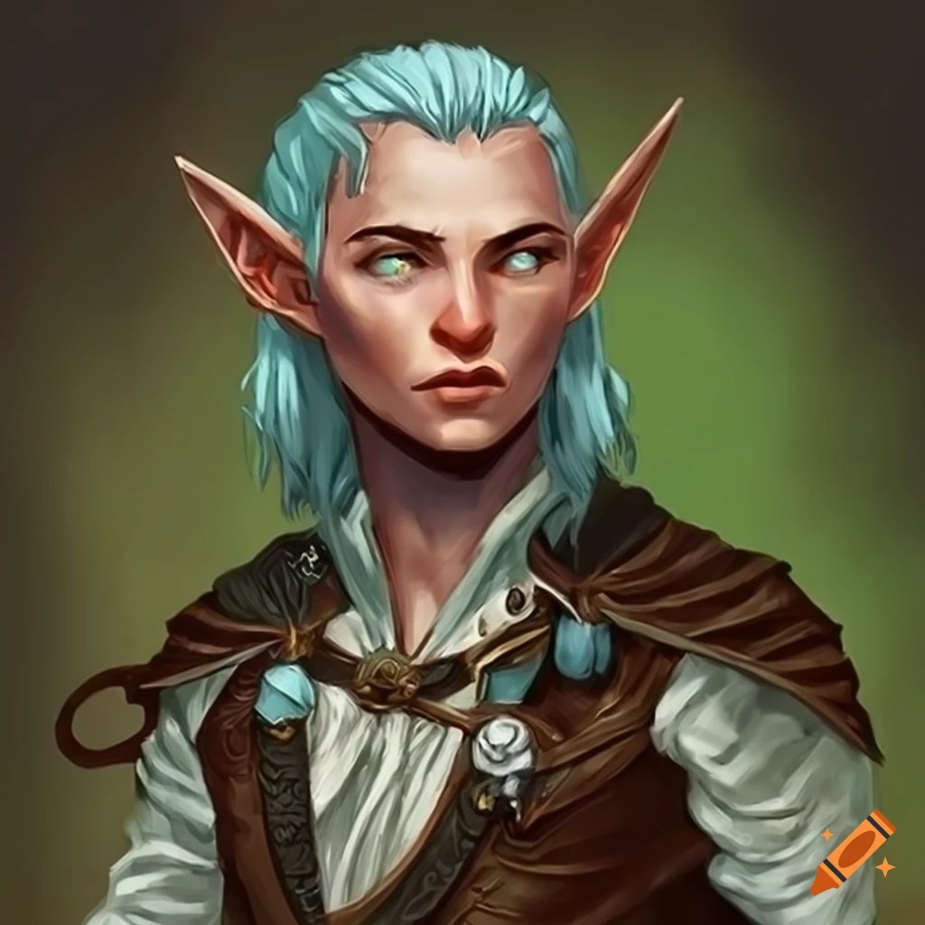 Male, elf, alchemist on Craiyon