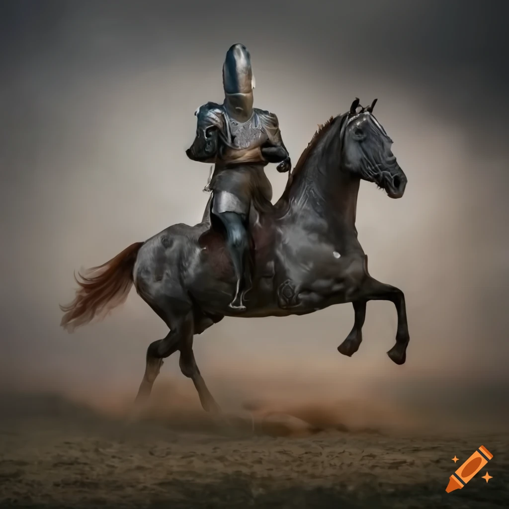 Knight on horse galloping