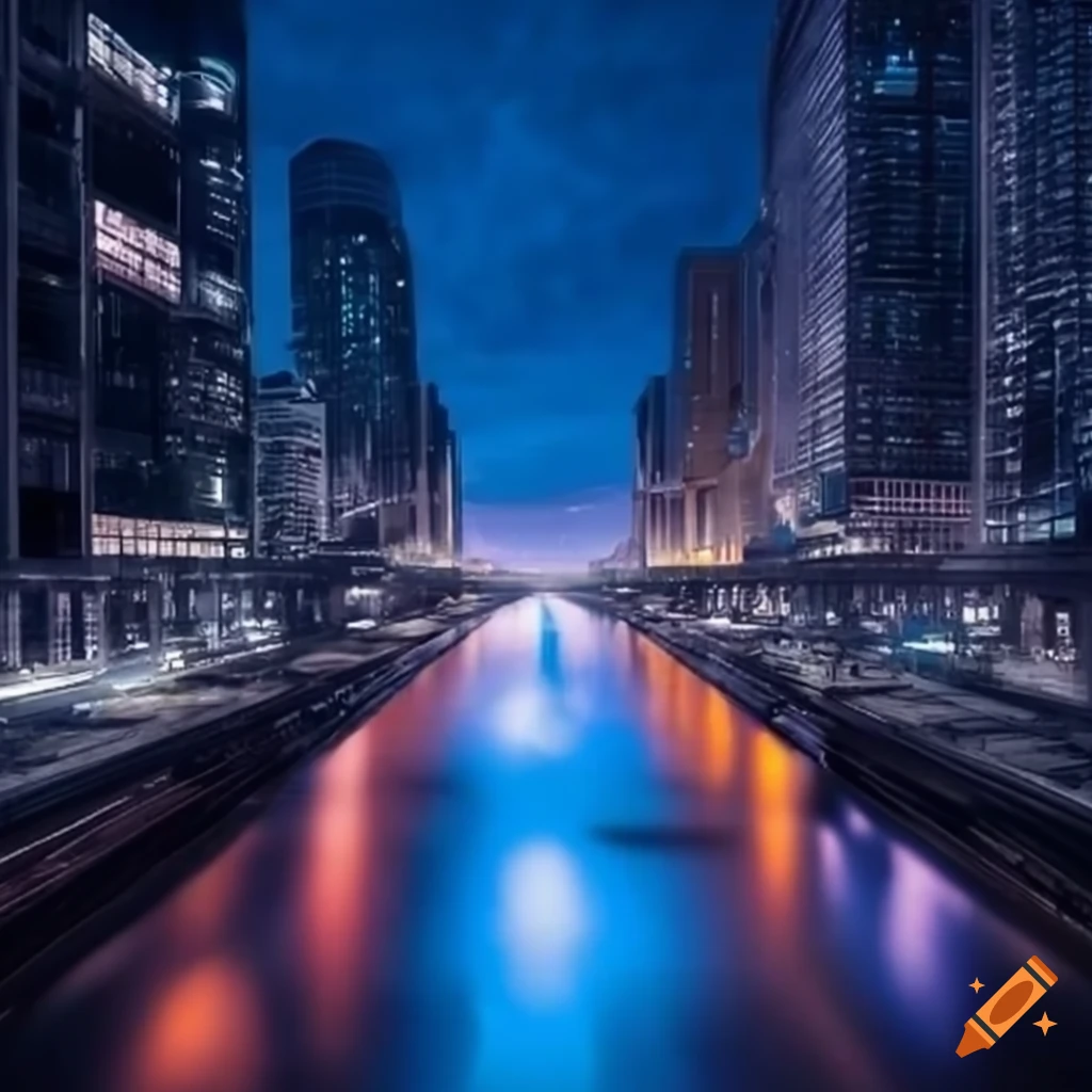 Futuristic realistic city on Craiyon