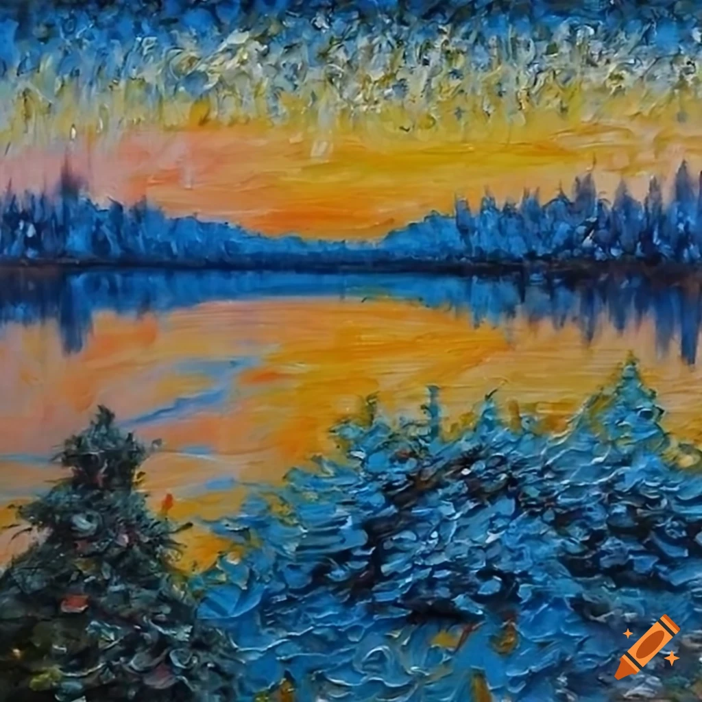 Russian brilliants. lake. oil painting. very detailed drawing. maximum ...