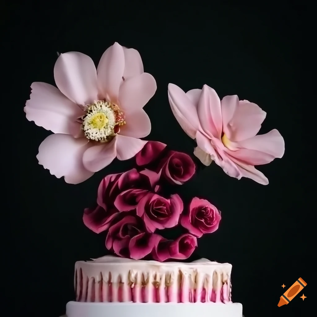 5 kind of flowers, cake, happy 50 years