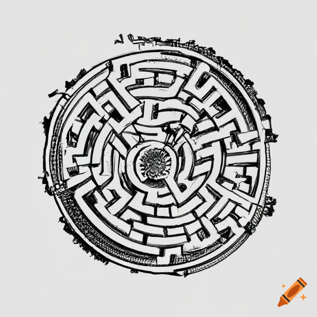 3d laberinto coloring pages, landscape on Craiyon