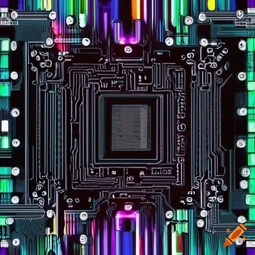 1990s vhs intro circuit board theme background