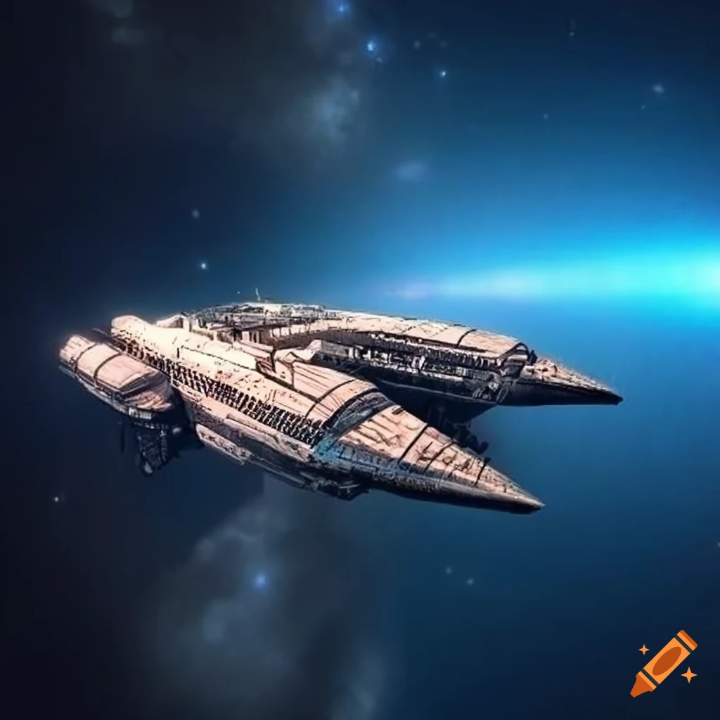 Highly detailed massive 100 mile long multi-generational space ship ark ...