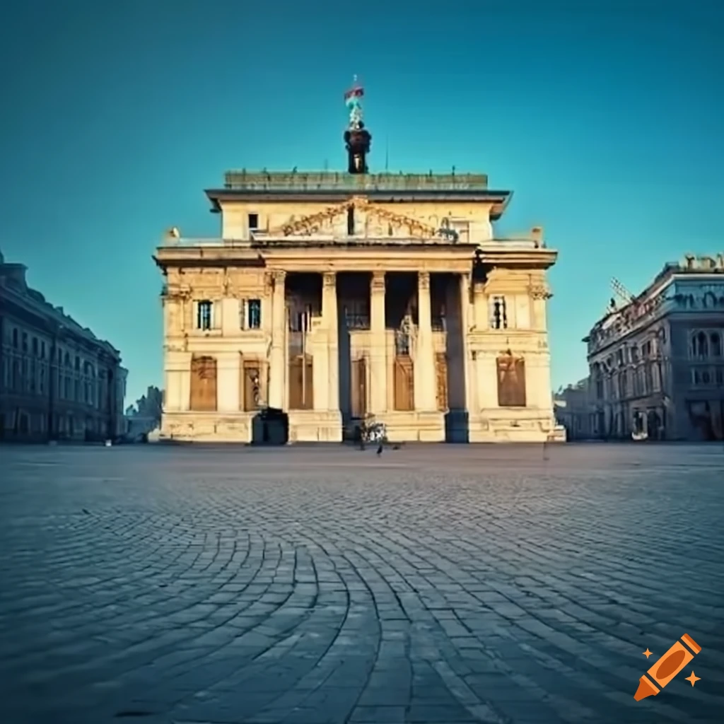 Elegant square surrounded by liberty and neoclassical buildings on Craiyon