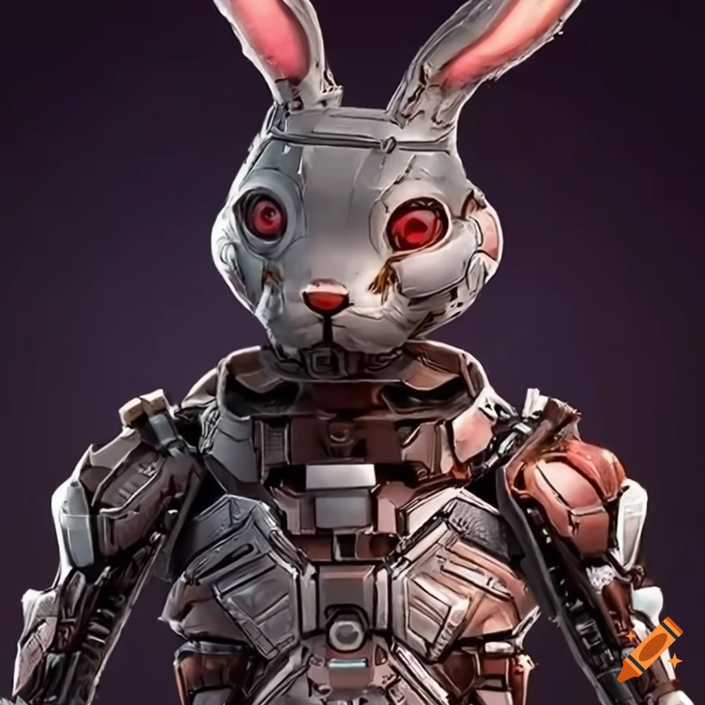 Floor the cyborg rabbit from guardians of the galaxy rich detail on Craiyon