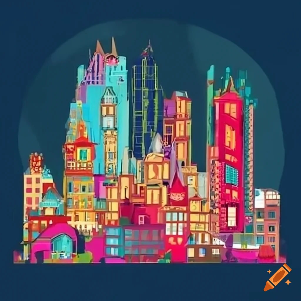 Design a cat-themed city with imaginative architecture and vibrant ...