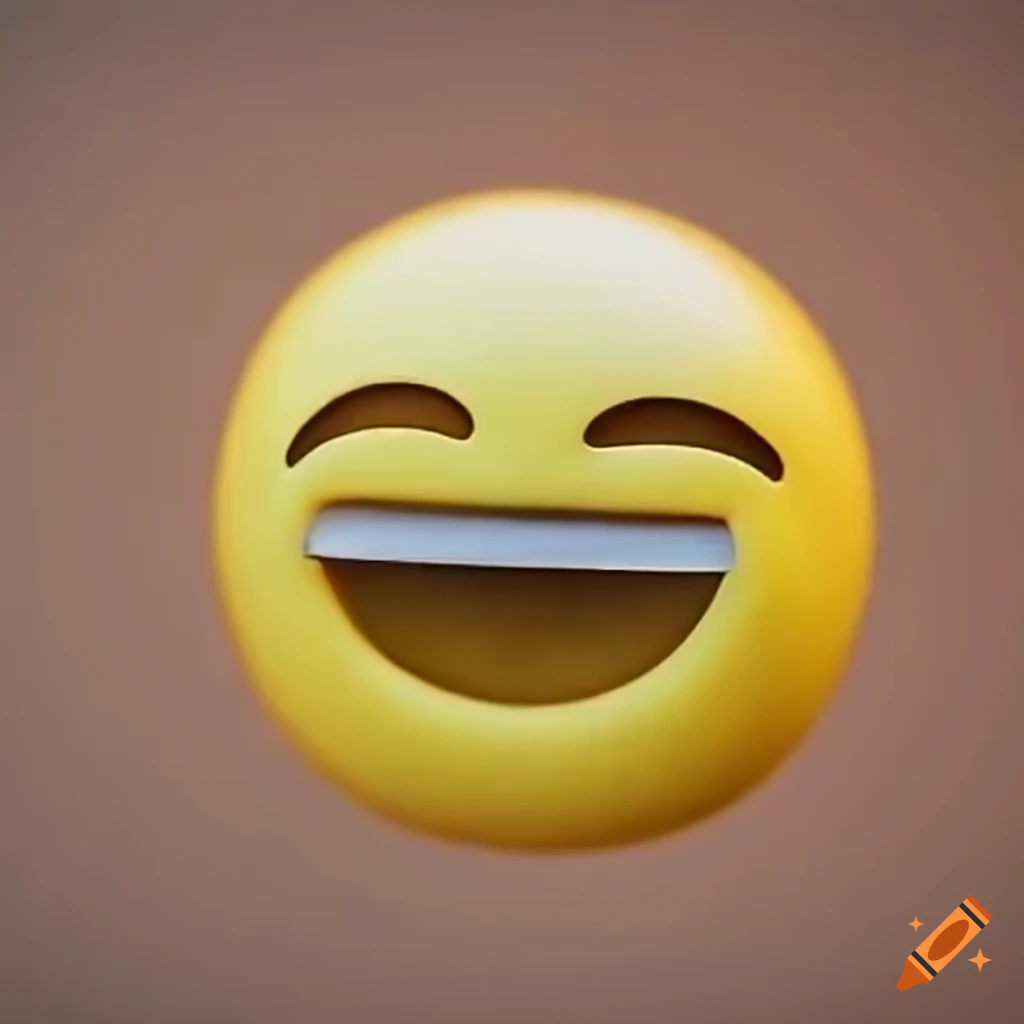A yellow laughing face emoji on Craiyon
