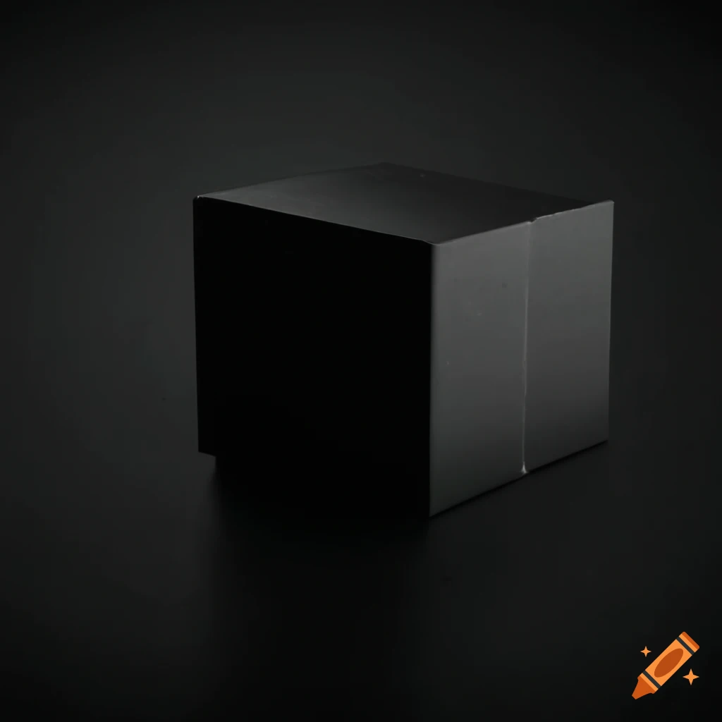 A black ceramic cube