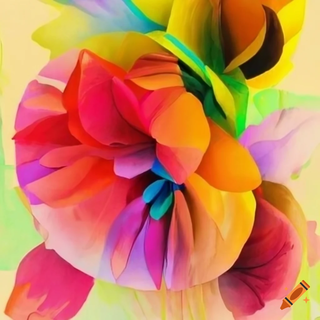 Colorful flower drawings on a piece of paper