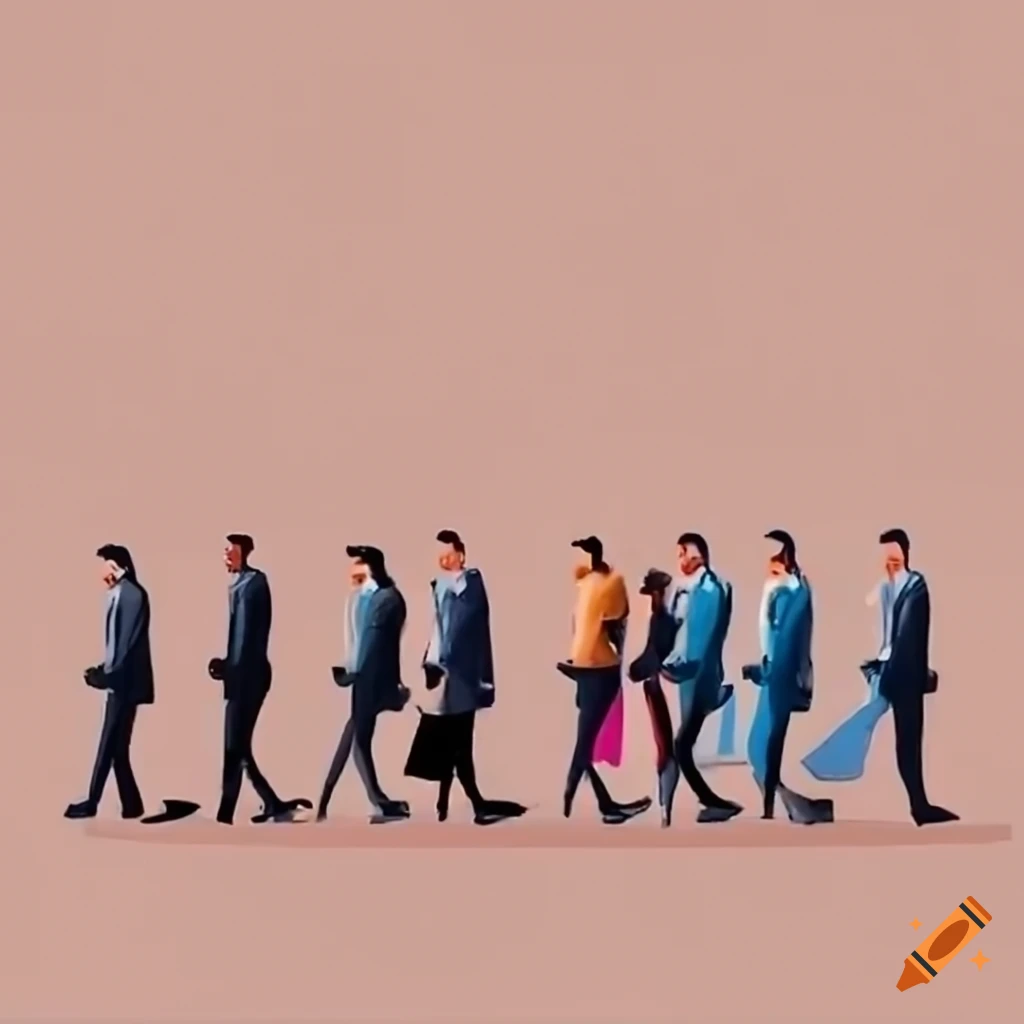 The office workers are in a long line on Craiyon