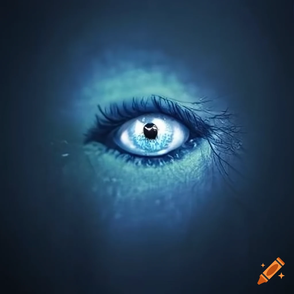 All-seeing eye blue on Craiyon