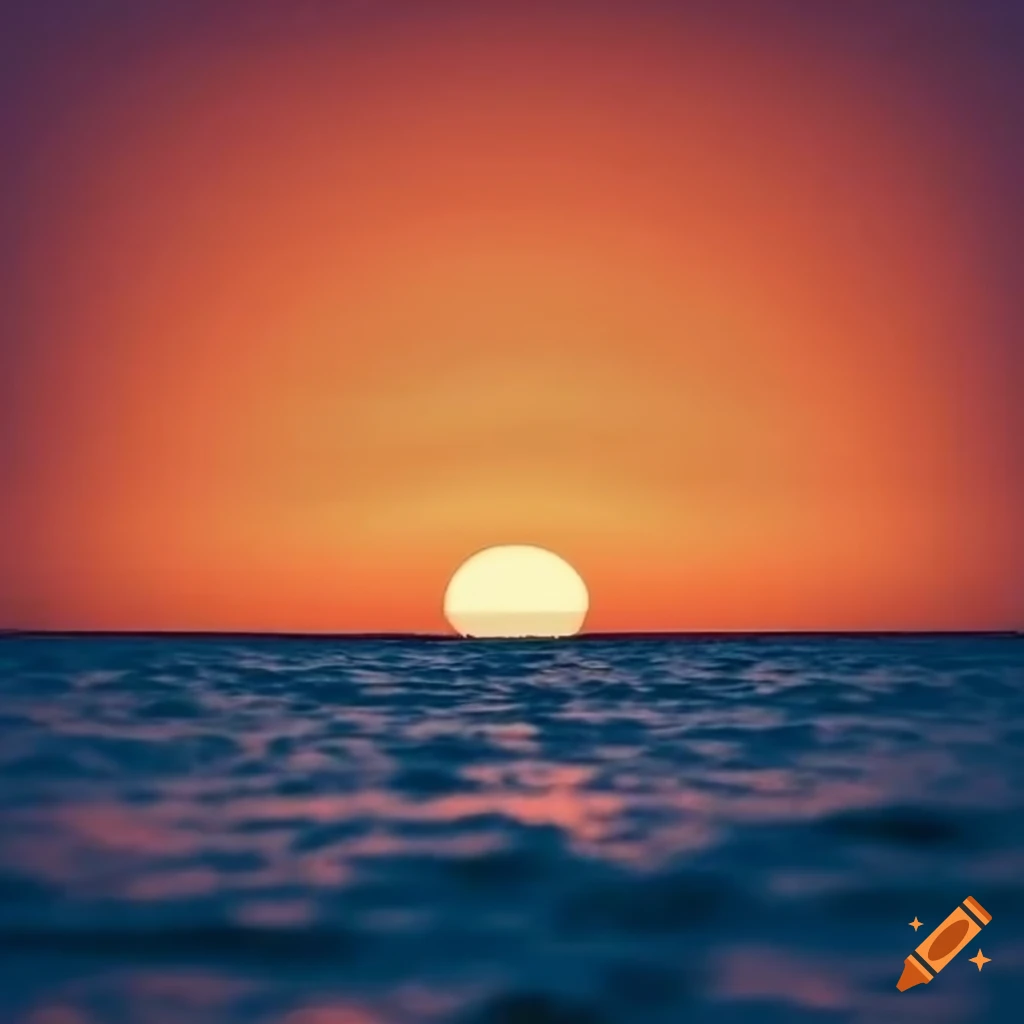 A beautiful sun-rise against a amazing orange sky and awe-strikingly ...