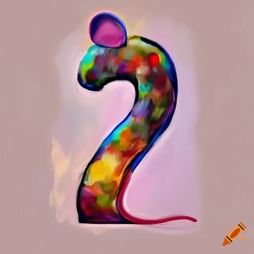 Mouse ears and mouse tail on the number seven