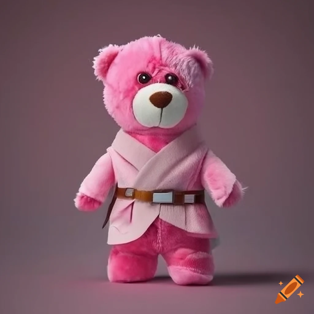 Teddy bear plush jedi knight pink suit on Craiyon