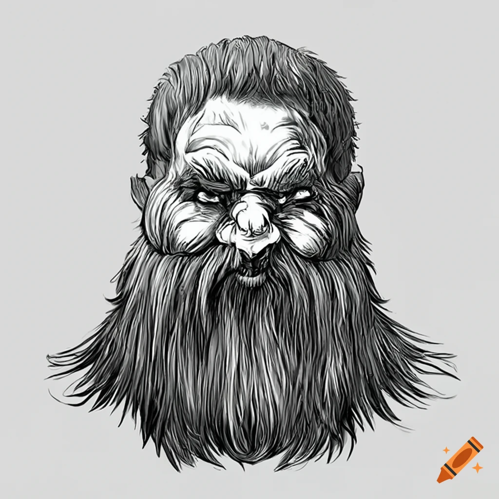 Dwarf with gigantic beard on Craiyon