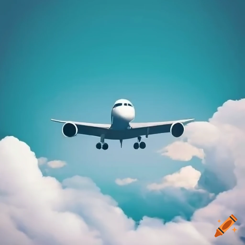 An airplane flying in clouds on Craiyon