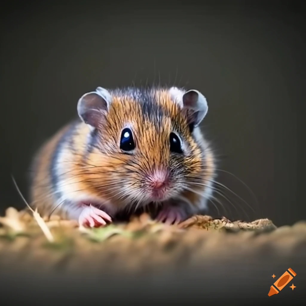 All gray hamster laying down