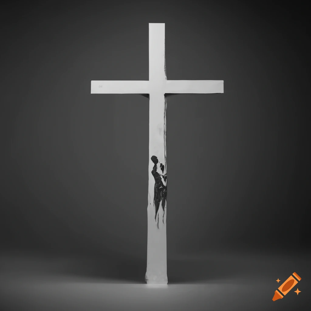 Holy cross in white, surrounded by black