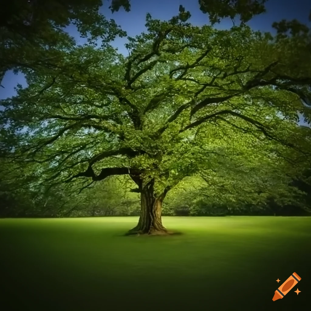 Green oak tree